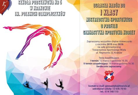 Nabór do I klasy Mistrzostwa Sportowego o profilu gimnastyka sportowa