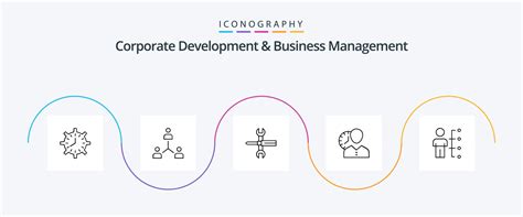 Corporate Development And Business Management Line 5 Icon Pack