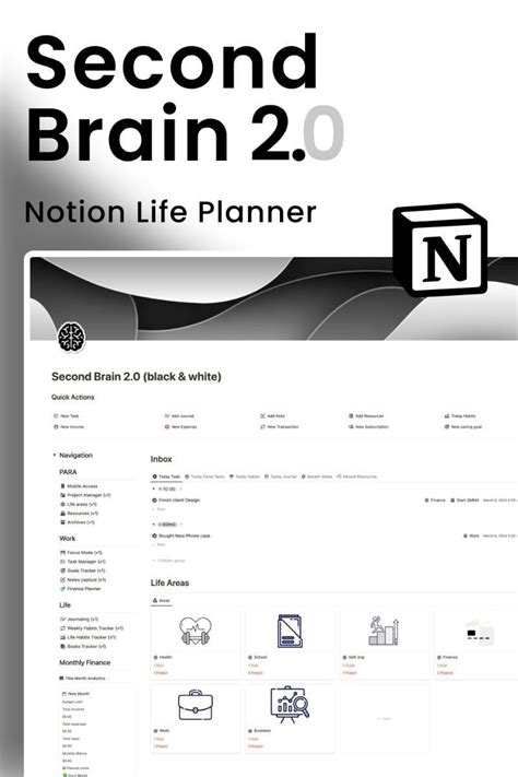 Notion Second Brain The Ultimate Productivity Planner