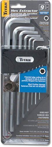 Titan 12757 Extractor hexagonal métrico de brazo extra largo y juego de