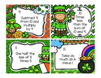 Oa St Patricks Day Seat Scoot Class Activity Writing Expressions