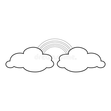 Thin Line Rainbow Stock Vector Illustration Of Flat 258131975