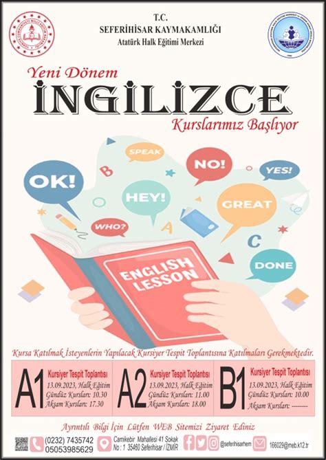Yeni Dönem İngilizce Kurslarımız Başlıyor Seferihisar Atatürk Halk Eğitimi Merkezi