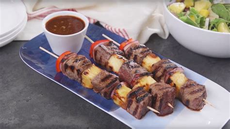 Steak Kabob Recipe Grilled Hawaiian Beef Kabobs Dining And Cooking