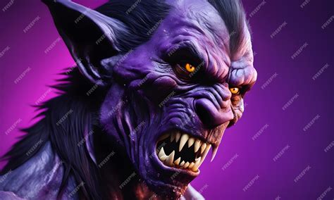 Premium Photo Purple Werewolf Portrait Background Image Digital