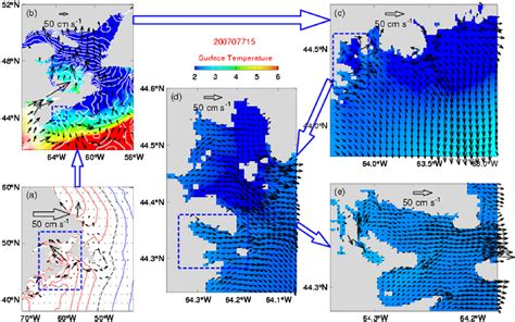 Major Hydrographic Temperature And Circulation Features At 15 00 Pm Download Scientific