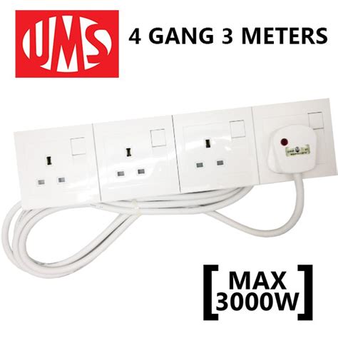 HEAVY DUTY UMS 4 GANG 3000 WATT EXTENSION TRAILING SOCKET Shopee Malaysia