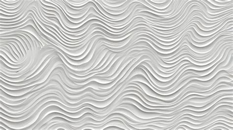Stylish Modern Monochrome Minimalist White Wave Abstract Pattern
