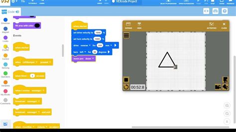 How To Make A Triangle In Vexcode Vr Youtube