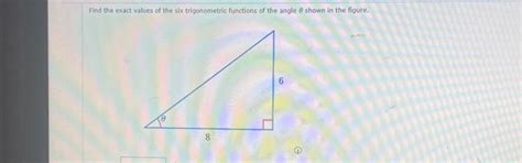 Solved Find The Exact Values Of The Six Trigonometric Chegg Com