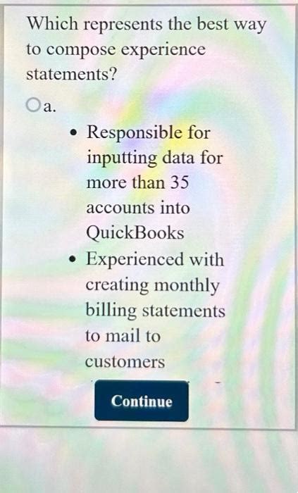 Solved Which Represents The Best Way To Compose Experience