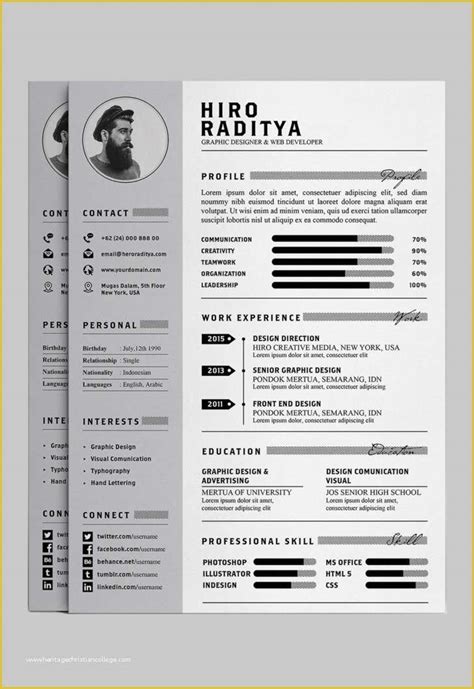 Free Adobe Illustrator Templates Of Resume Template Adobe Illustrator