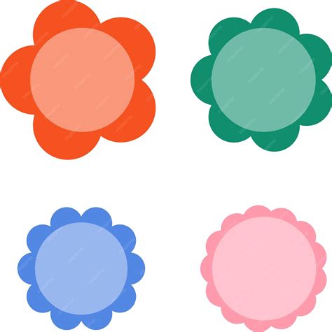 Free Vector Colorful Flower Shape Collection Premium Vector