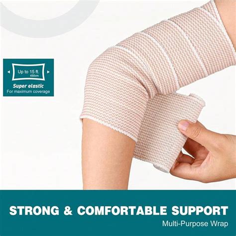 5 Rolls Elastic Bandage Wrap Double Hook And Loop Fasteners Reusable