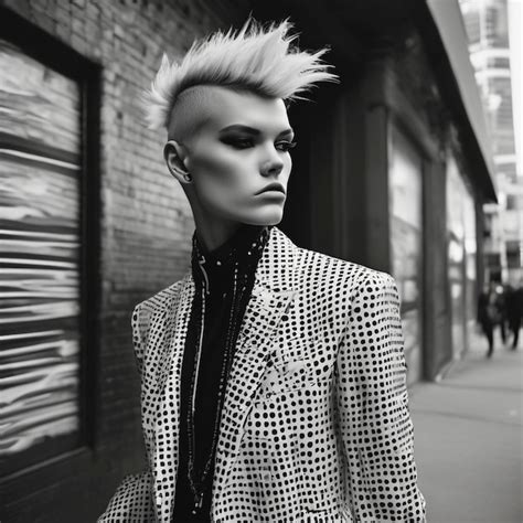 Premium Photo A Man Is Wearing A Jacket And A Jacket With A Mohawk On It