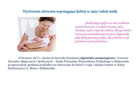 Wychowanie Zdrowotne Wspomagające Kobiety W Ciąży I Młode Matki Centrum Zawodów Medycznych I