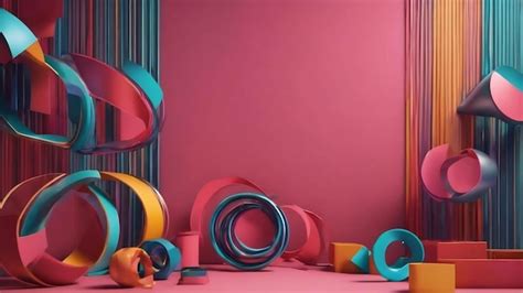 Premium Photo Geometric Composition With Different Shapes Dynamic Set