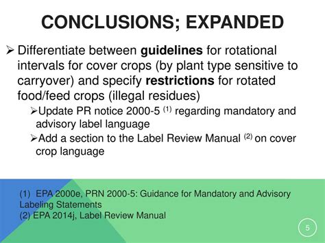 Herbicide Rotation Intervals Plant Back Restrictions AND Cover Crop