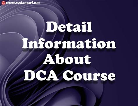 About Dca Course Detail Top Best Institute Fees Syllabus
