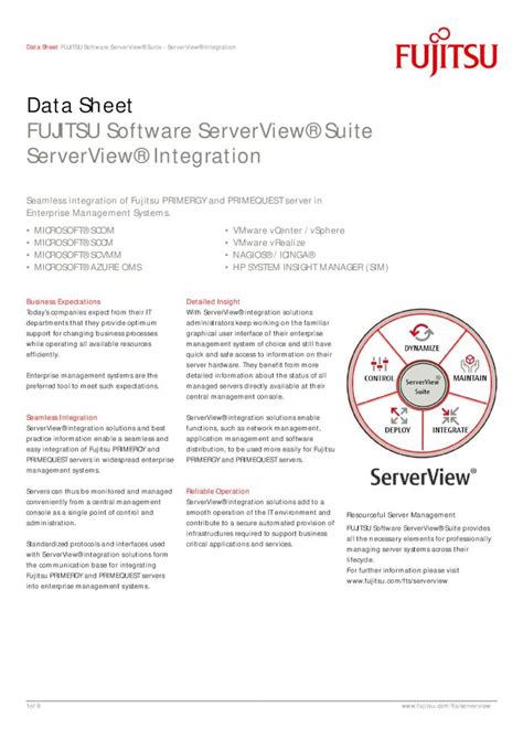 Pdf Data Sheet Fujitsu Software Serverview® Suite Serverview