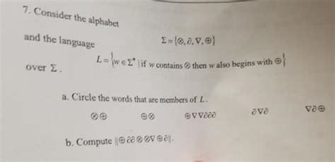Solved Consider The Alphabet And The Language Consider The