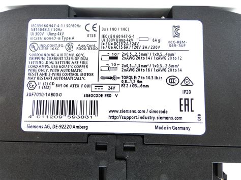 siemens simocode pro v 3uf7010 1ab00 0 3uf7 010 1ab00 0 e 11 profibus