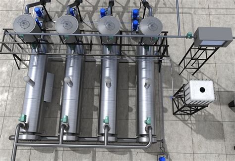 정유 화학 생산 폐기물 처리 플랜트 외부 시각화 3d 일러스트레이션 공장 산업 건물에 대한 스톡 사진 및 기타 이미지 공장