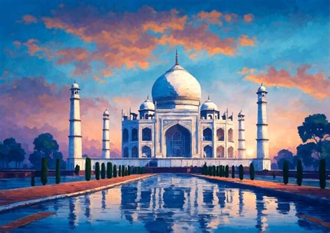 Taj Mahal Illustration Vecteur Vecteur Premium
