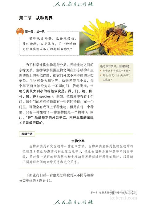 八年级生物上册人教版电子课本106第一课本网
