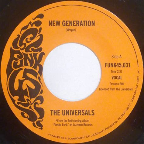 The Universals New Generation Vinyl 7 45 Rpm Reissue 2006
