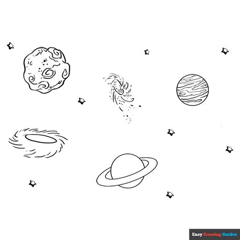 How To Draw Space And Planets Really Easy Drawing Tutorial