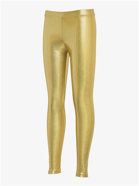 Girls Metallic Dance Leggings Double Platinum N7730c