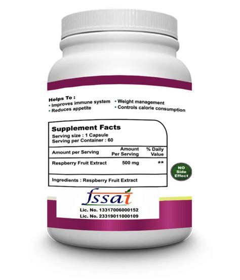 Zukewell Raspberry Ketone 60 Capsules 500 Mg Unflavoured Pack Of 3 Buy