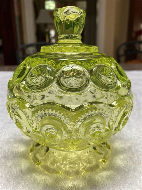 Vaseline Covered Candy Dish