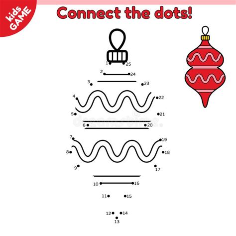Connect The Dots And Draw Christmas Decoration Stock Vector Illustration Of Activity Holiday