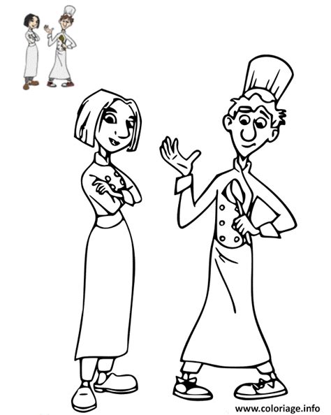 Coloriage Colette Tatou Et Alfredo Linguini De Ratatouille