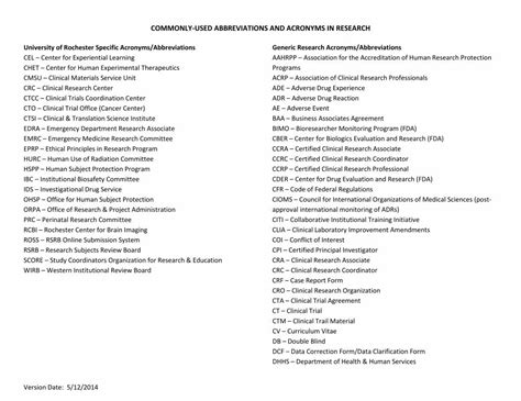 PDF COMMONLY USED ABBREVIATIONS AND ACRONYMS IN RESEARCH COMMONLY USED ABBREVIATIONS AND