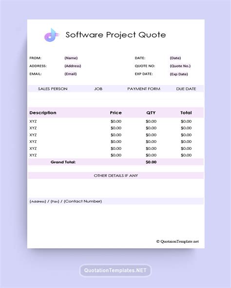 Software Project Quote Template Prp 220923 Quote Templates