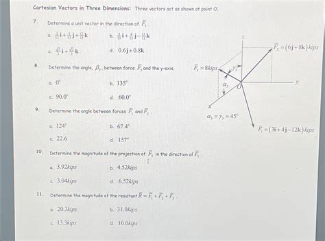 Solved Cartesian Vectors In Three Dimensions Three Vectors