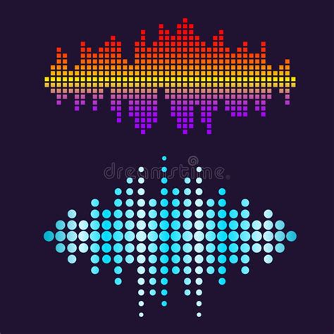 Vector Digital Music Equalizer Audio Waves Design Template Audio Signal Visualization Signal
