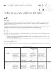 Module Two Activity Guidelines And Rubric Pdf PSY H Research Methods EW EC Module