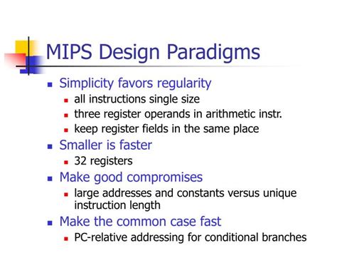 PPT MIPS Architecture PowerPoint Presentation ID 144401