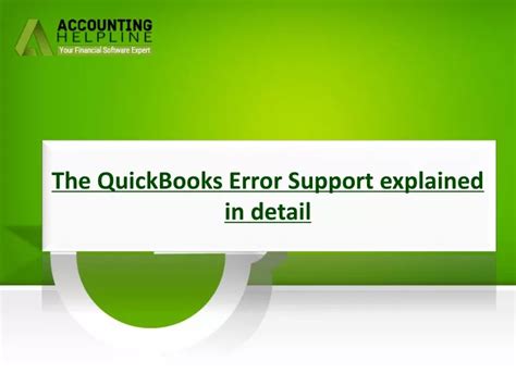 Ppt Quickbooks Error Support Explained In Easy Way Powerpoint