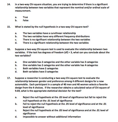 Solved In A Two Way Chi Square Situation You Are Trying Chegg Com