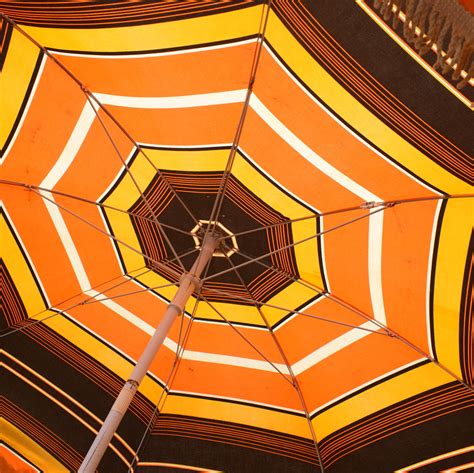 Vintage 1970s Parasol Stripes Orange Pineapple Retro