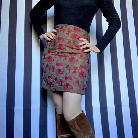 Vintage Mini Skirt From The 1970s Padded Fabric Depop