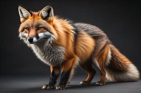 Portrait Of A Red Fox Vulpes Vulpes Ai Generative Stock Illustration