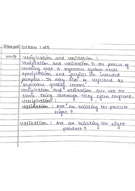 Se Notes Verfication N Validation Sei Cmm B Tech Studocu