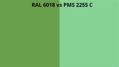 Ral 6018 Vs Pms 2255 C Ral Colour Chart Uk