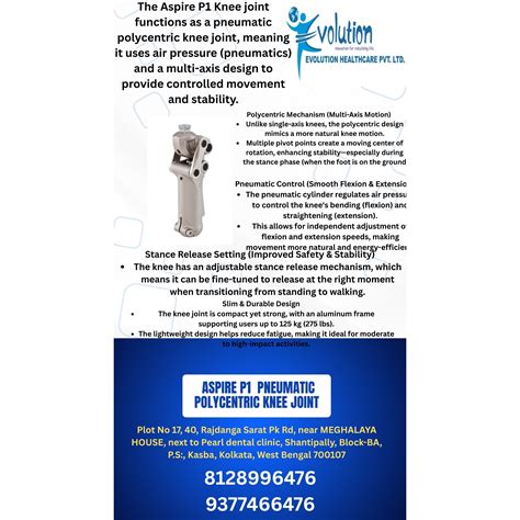 Auto Adaptive Pneumatic Prosthetic Knee 2 Polycentric Knee Joint For